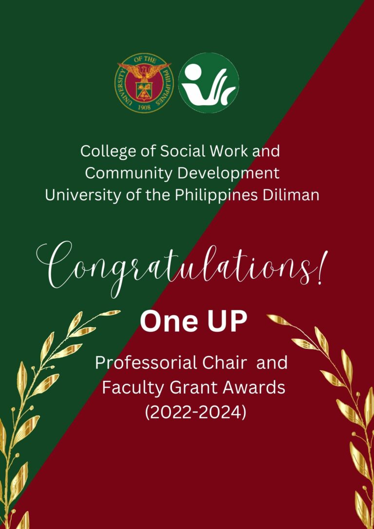 CSWCD Faculty Members receive One UP Professorial Chair and Faculty ...